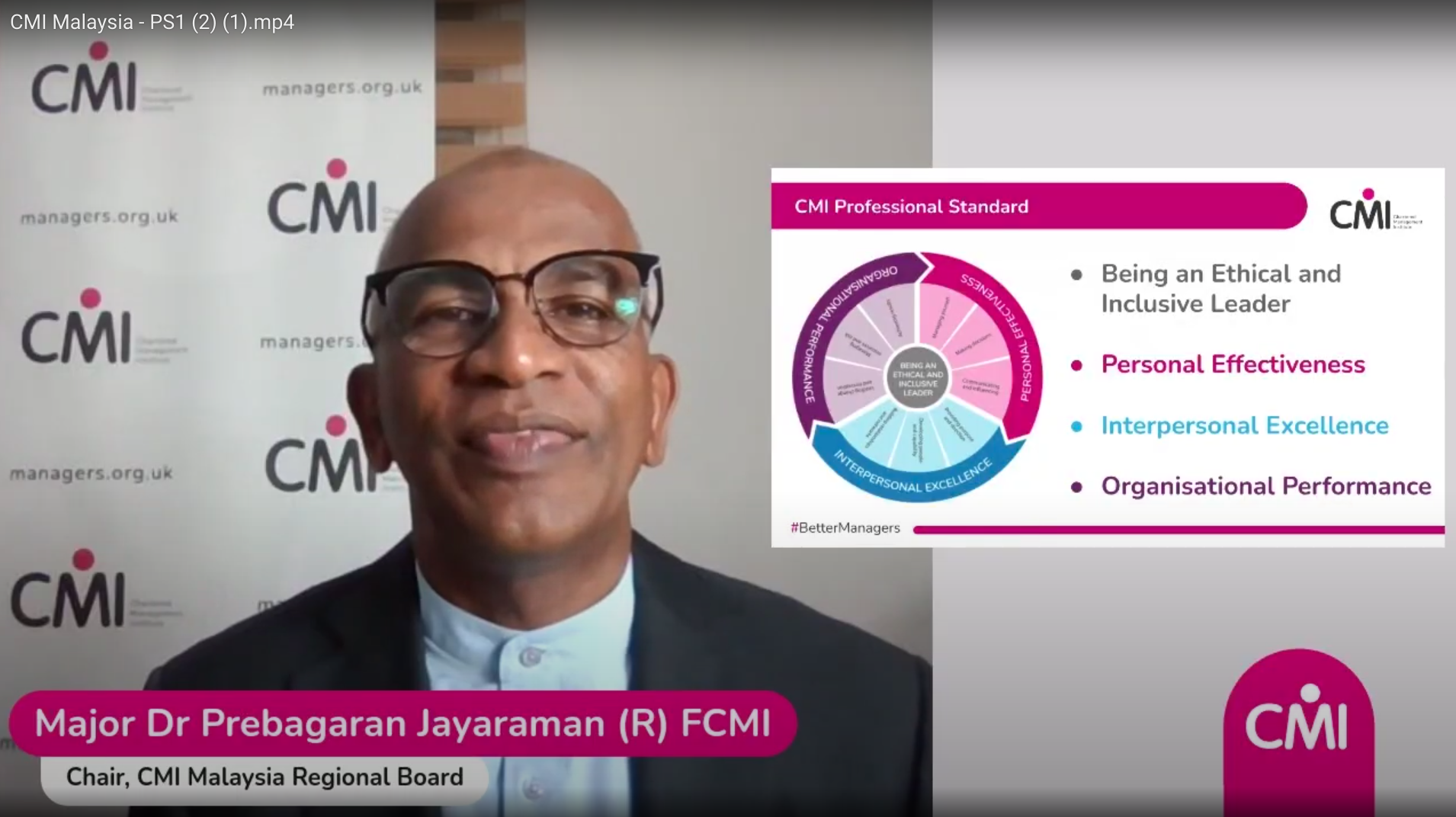 CMI Malaysia Chair outlines the CMI Professional Standard - CMI